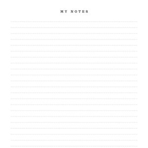 Minimalist My Notes Printable - Etsy