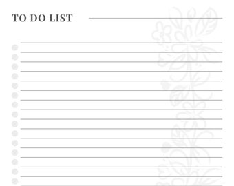 To Do List Printable, Instant Download, Simple List, Minimalist to Do ...