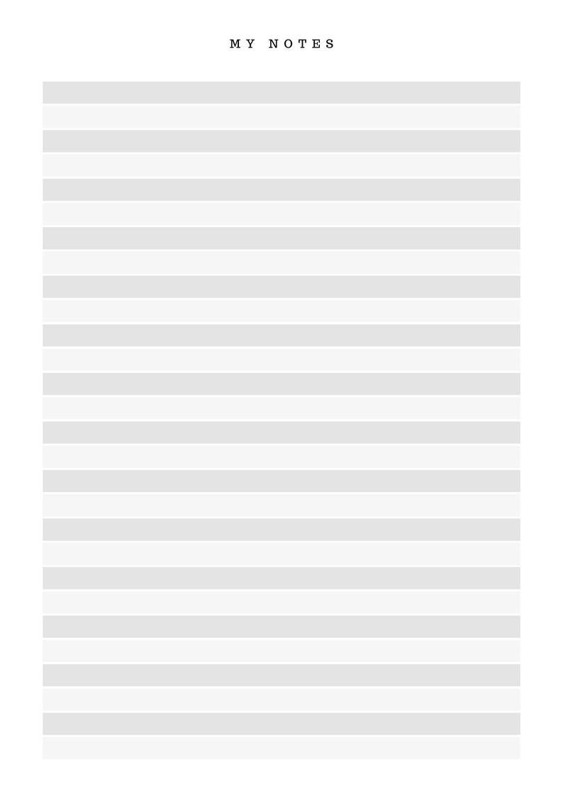 Minimalist My Notes Printable - Etsy