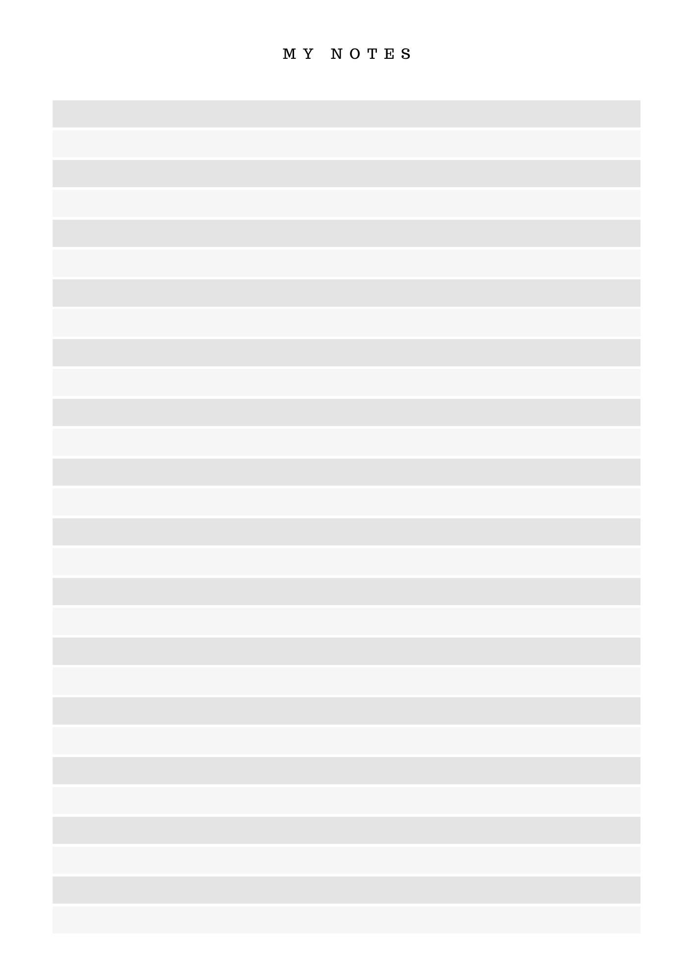 Minimalist My Notes Printable - Etsy