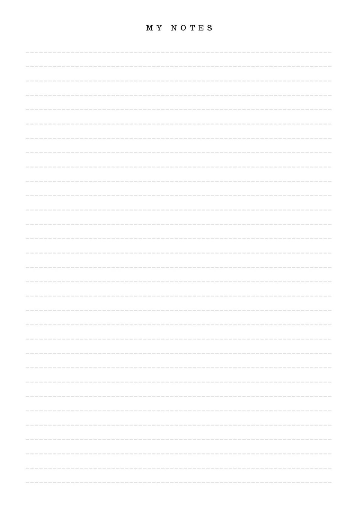 Minimalist My Notes Printable - Etsy
