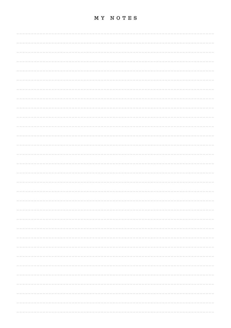 Minimalist My Notes Printable - Etsy