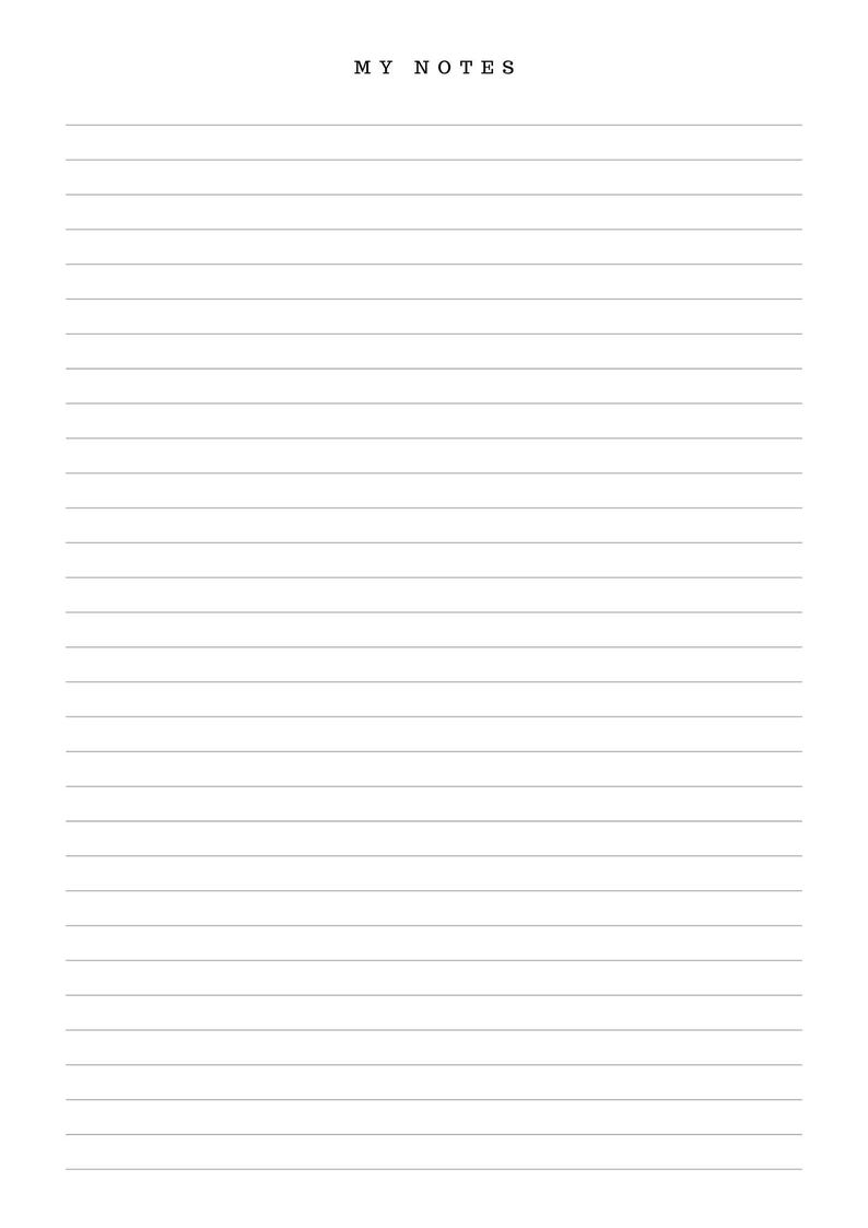 Minimalist My Notes Printable - Etsy