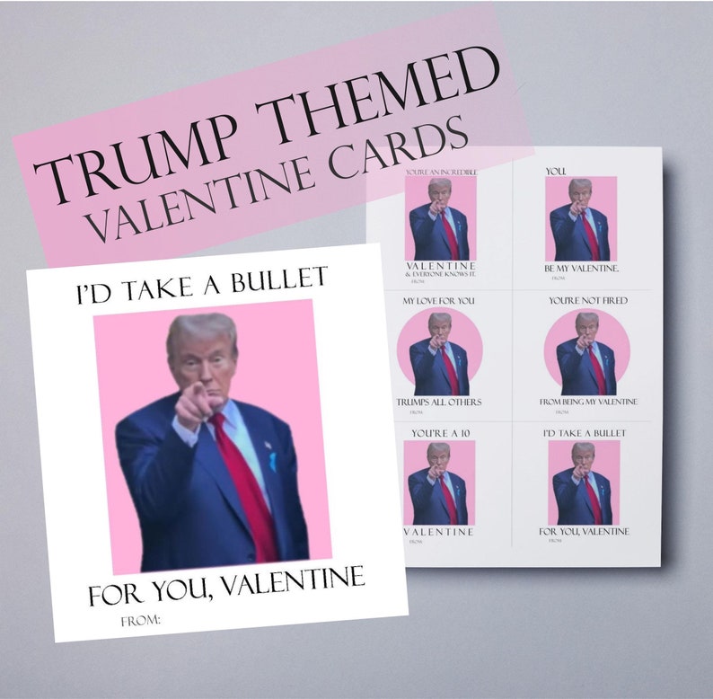 Trump Valentine Cards, Printable Bundle PDF, Funny Trump Valentines ...