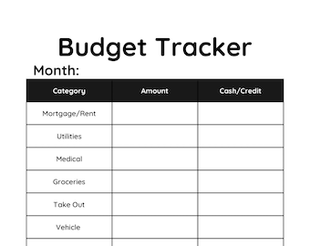 Monthly Budget Tracker - Etsy