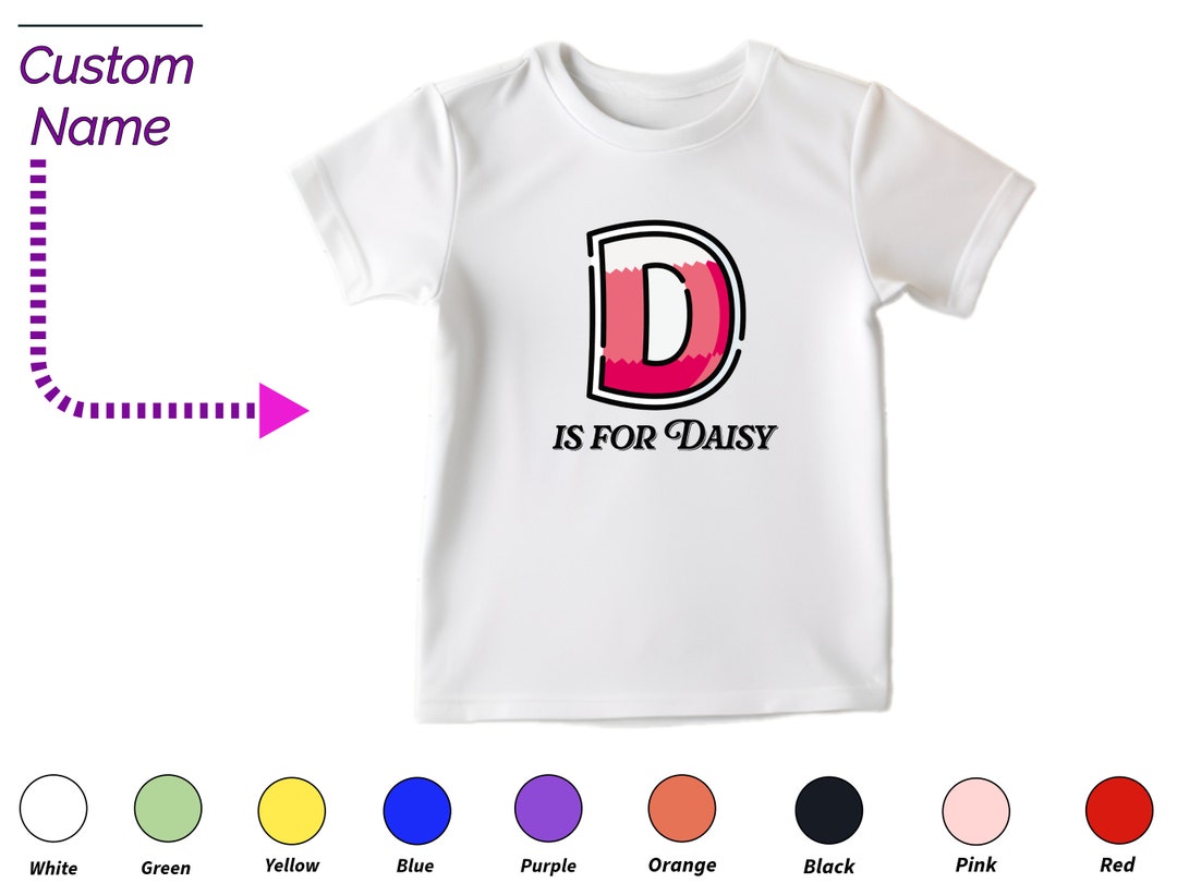 Custom Letter D Toddler Shirt: Personalized Baby Girl Clothing - Etsy