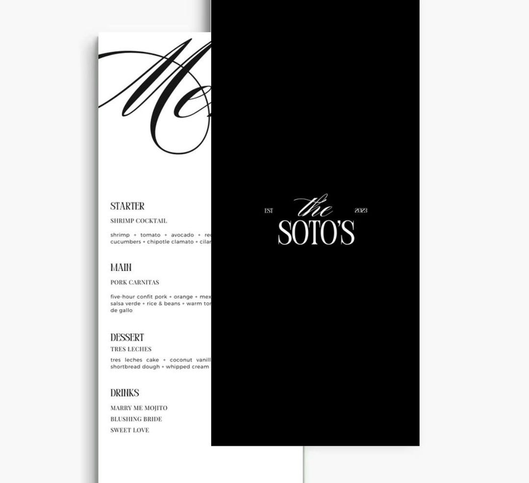 Custom Event Menu | Personalized Menu Design for Weddings, Parties ...