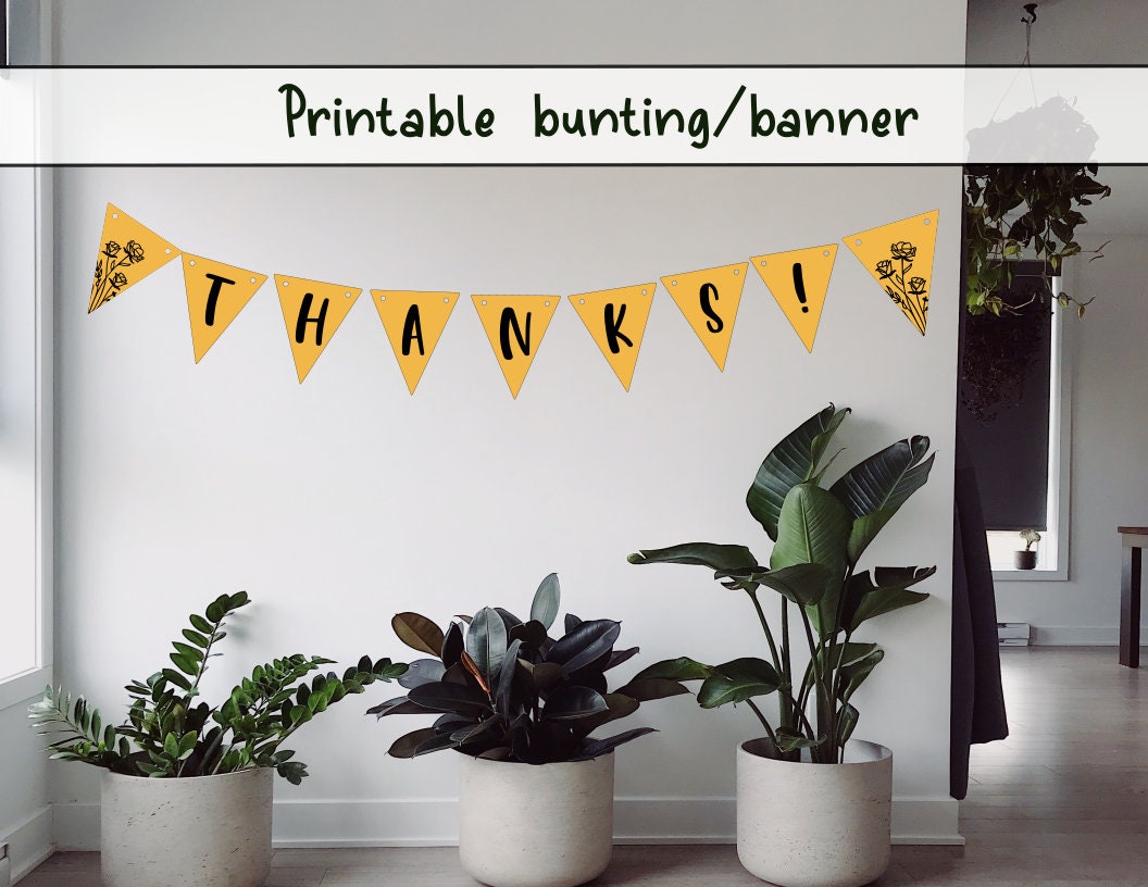 Thanks Printable Bunting/banner - Etsy