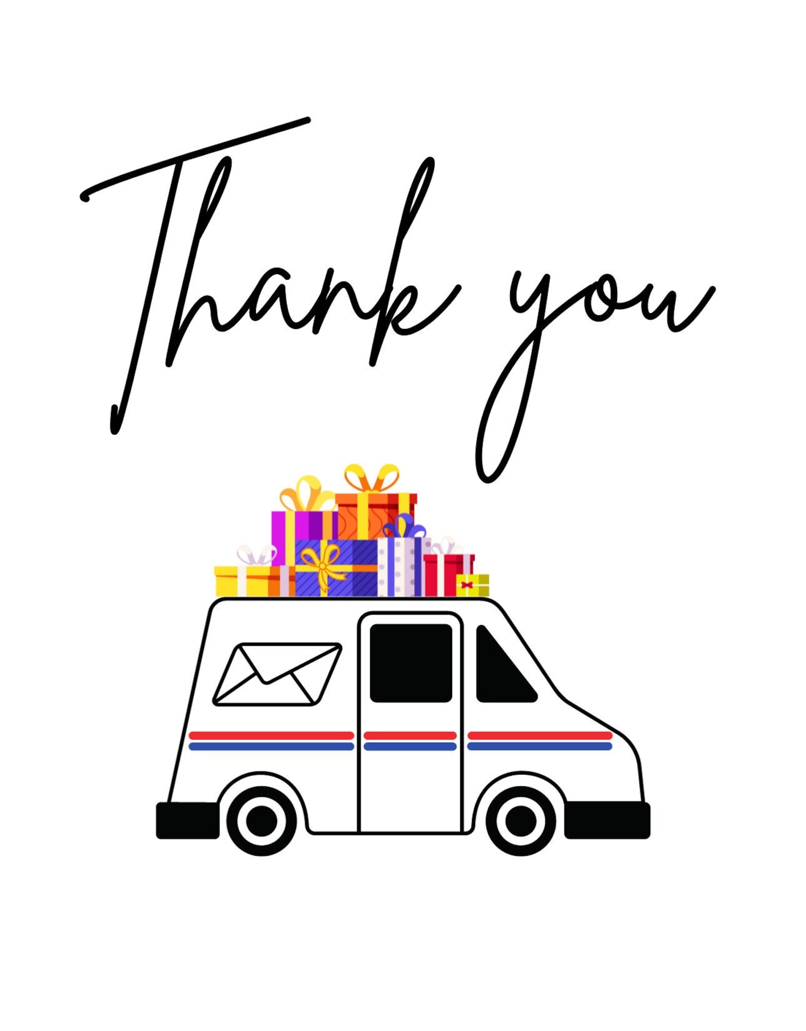 Mail Carrier Thank You Card, Letter Carrier, Thank You Card for Postal ...