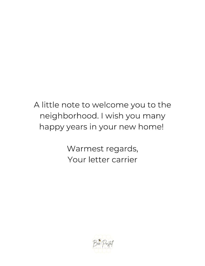 20 Card Pack, Bulk Package, Mail Carrier Welcome Card, Letter Carrier ...