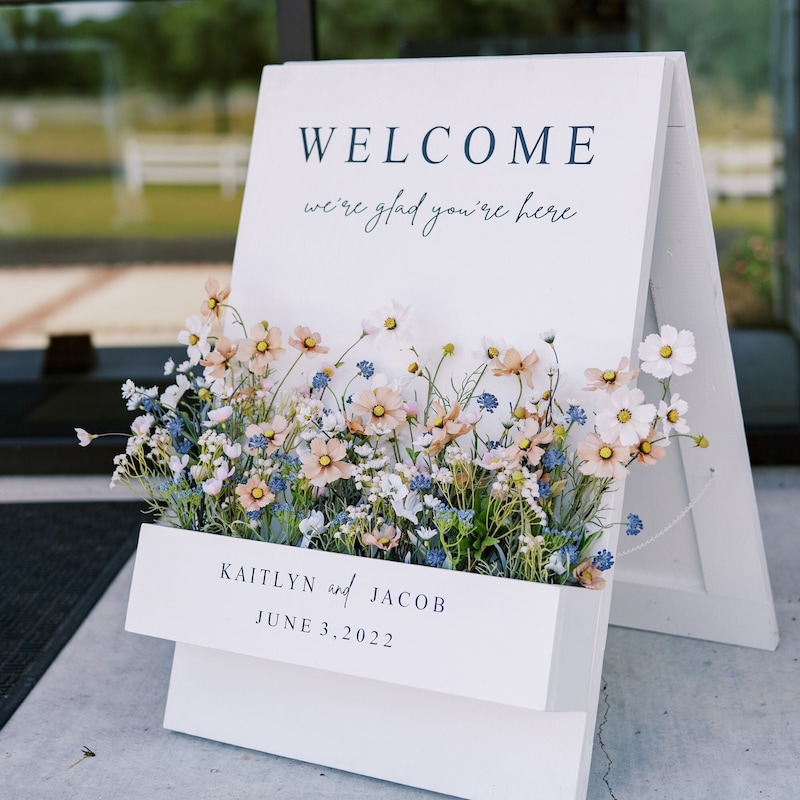 Welcome Sign With Flower Box - Etsy