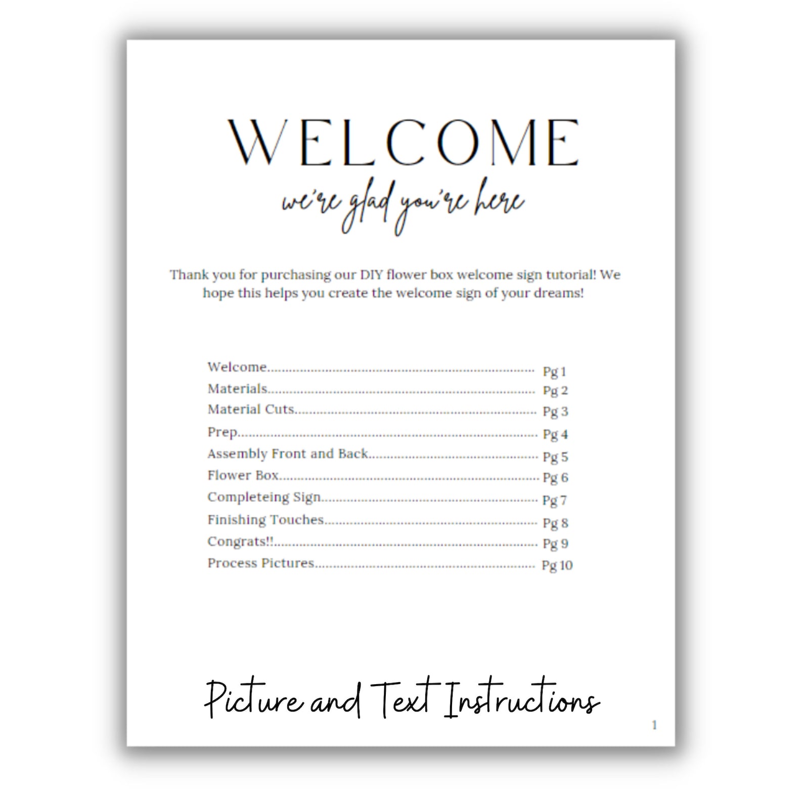 DIY Tutorial Flower Box Welcome Sign Picture and Text Instructions ...