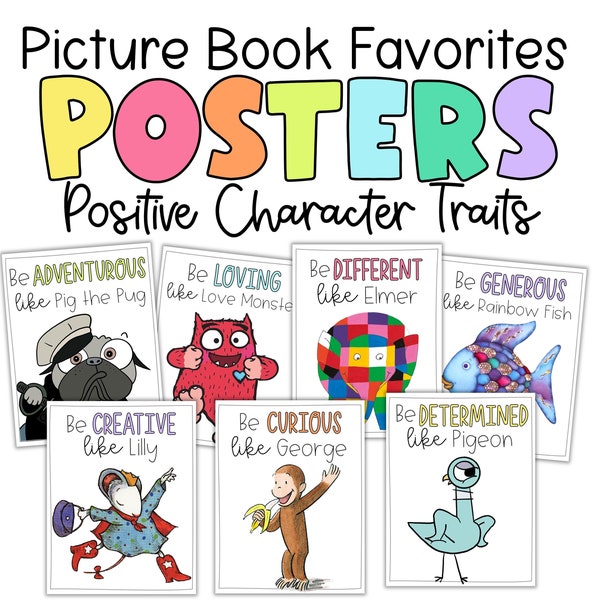 Book Character Positive Posters - Etsy