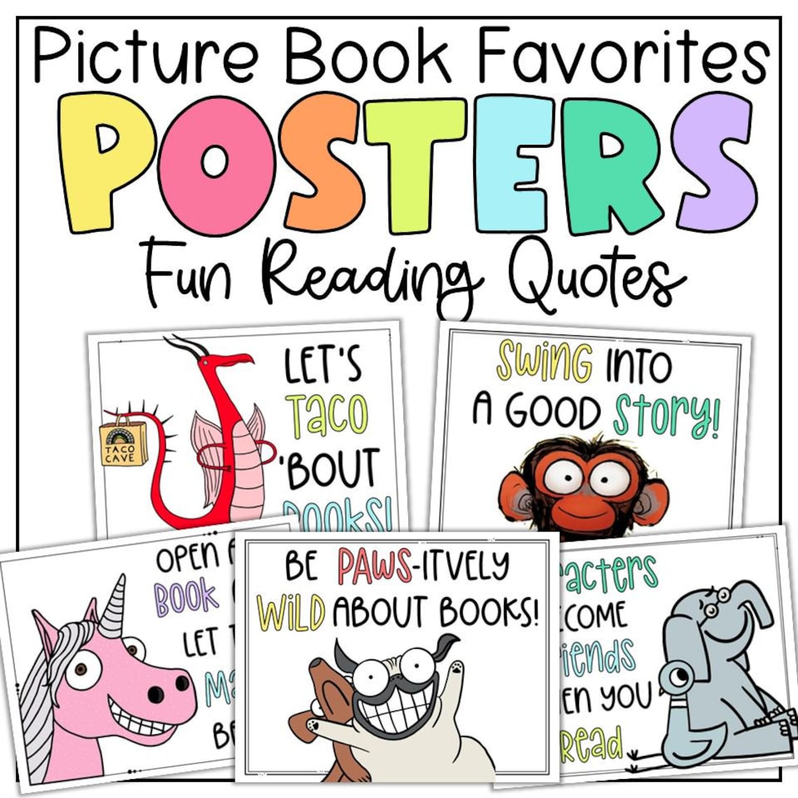 Favorite Primary Picture Book Characters Fun Reading Quotes Printable ...