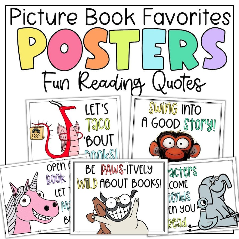 Favorite Primary Picture Book Characters Fun Reading Quotes Printable ...