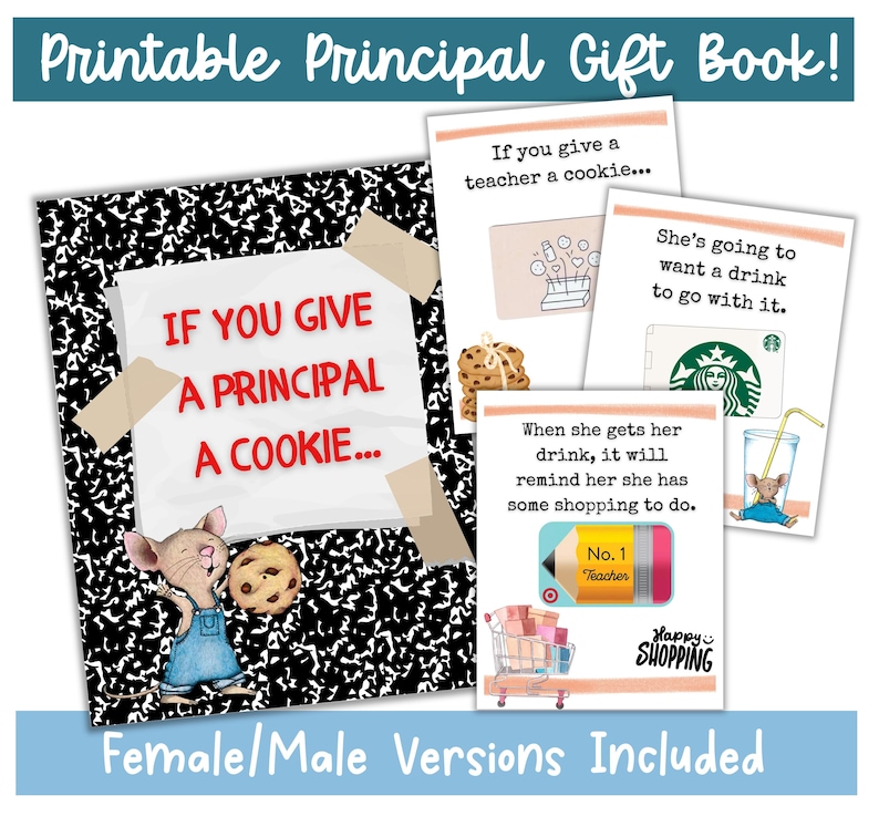 Fun Printable Give a Principal a Cookie Appreciation End of Year Admin ...