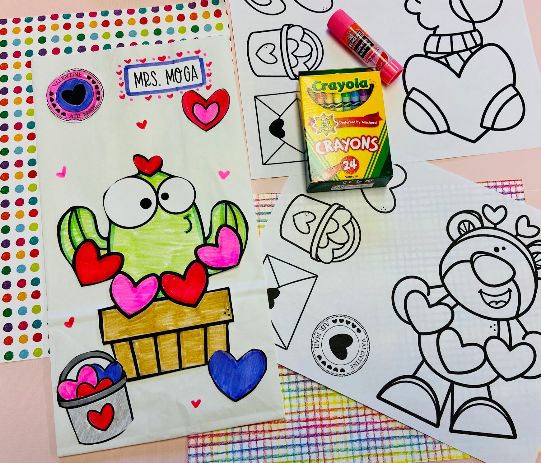 Printable No-prep Valentine's Day Bag Craft Easy for Party Bag Box - Etsy