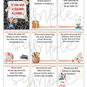 Fun Printable Give a Teacher a Cookie Appreciation End of Year Teacher ...