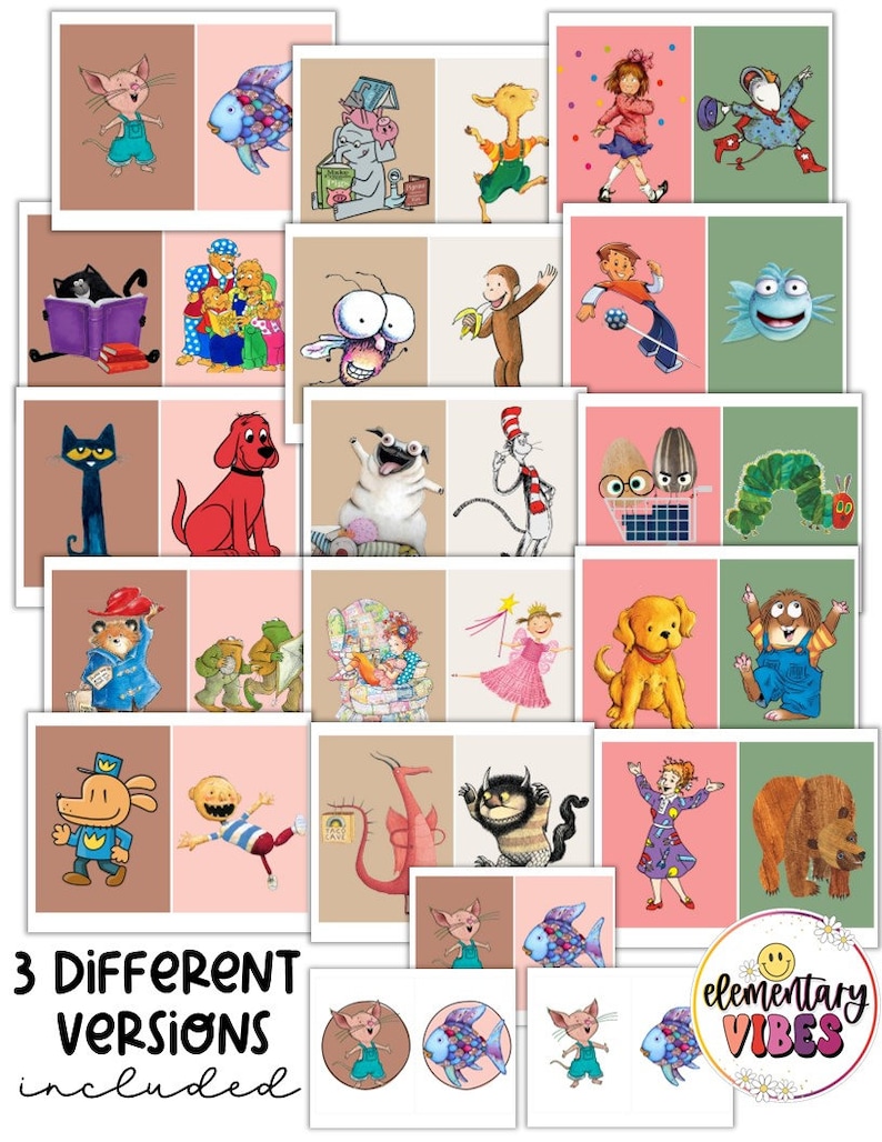 Boho Neutrals Classroom Library Book Character Portraits for Character ...