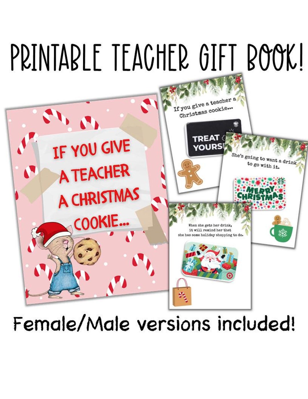 Printable Give a Teacher a Christmas Cookie Christmas Teacher Gift ...