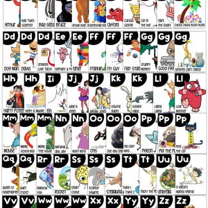 Library Favorite Book Characters Printable Alphabet Letter Posters - Etsy