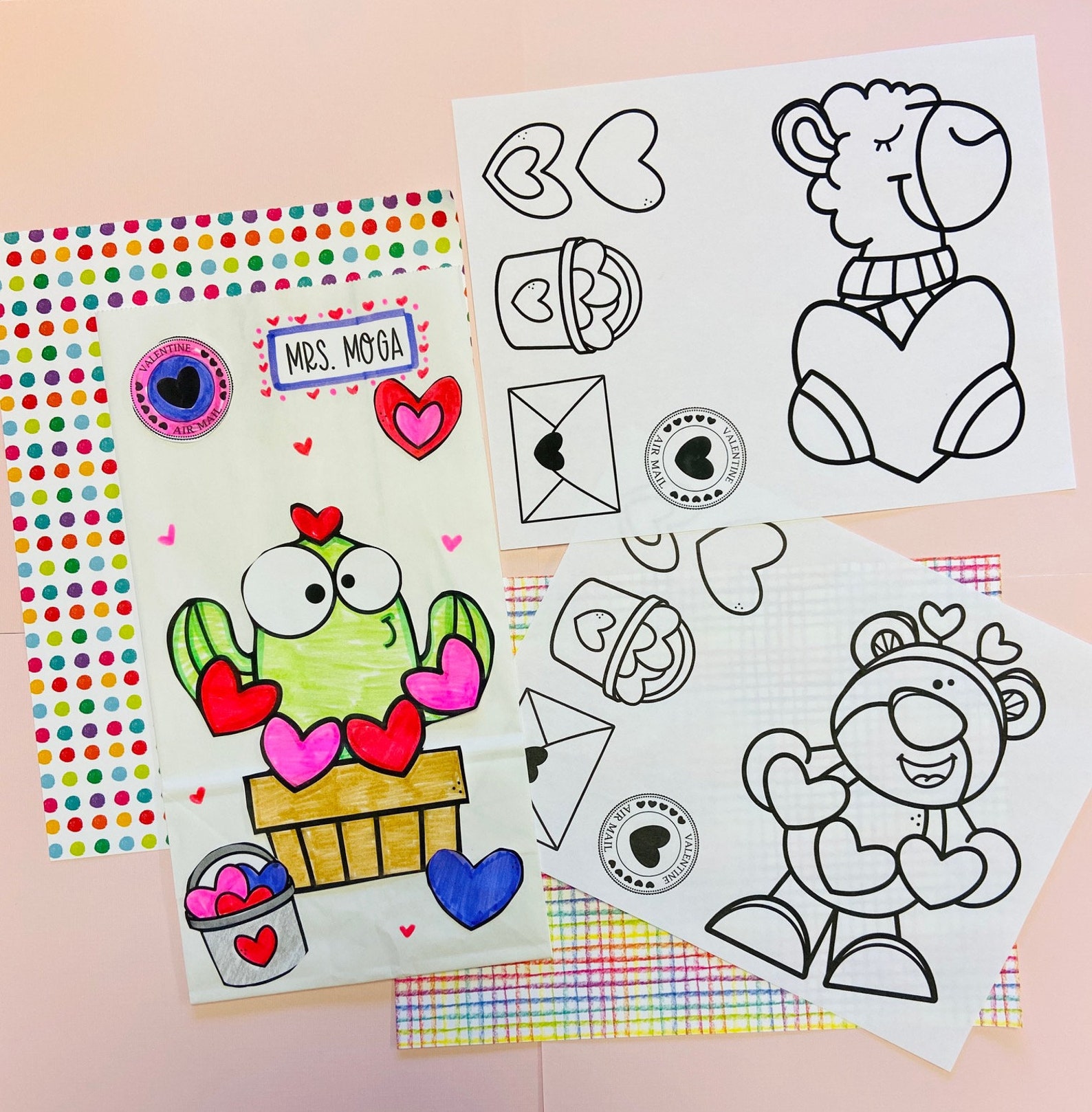 Printable No-prep Valentine's Day Bag Craft Easy for Party Bag Box - Etsy
