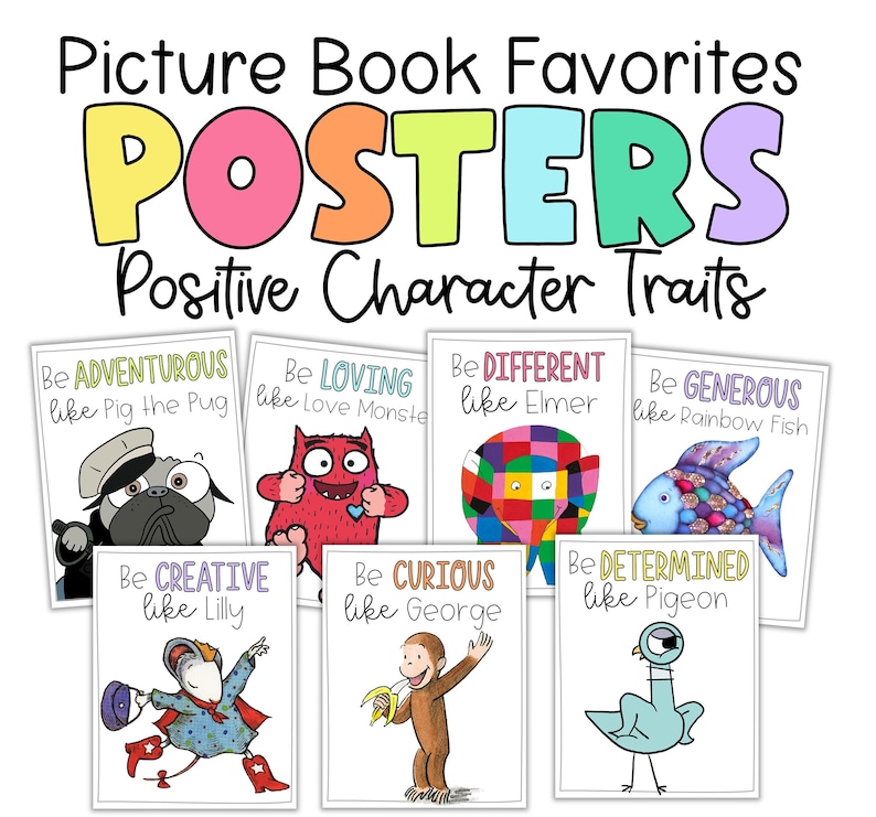 Favorite Primary Book Character Positive Affirmation Quotes Printable ...