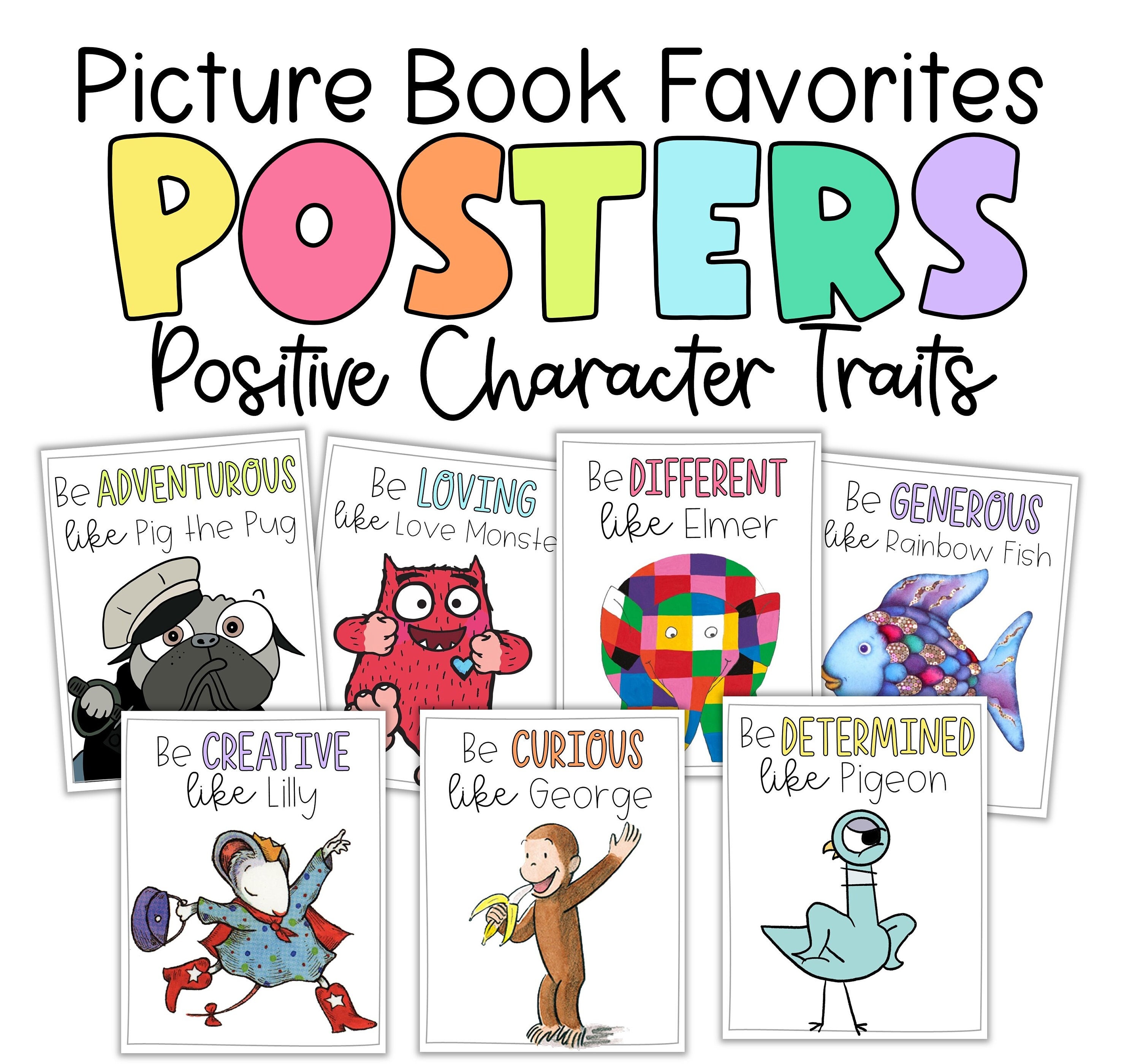 Favorite Primary Book Character Positive Affirmation Quotes Printable ...