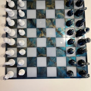 Customizable Epoxy Resin Chessboard Board Game - Etsy