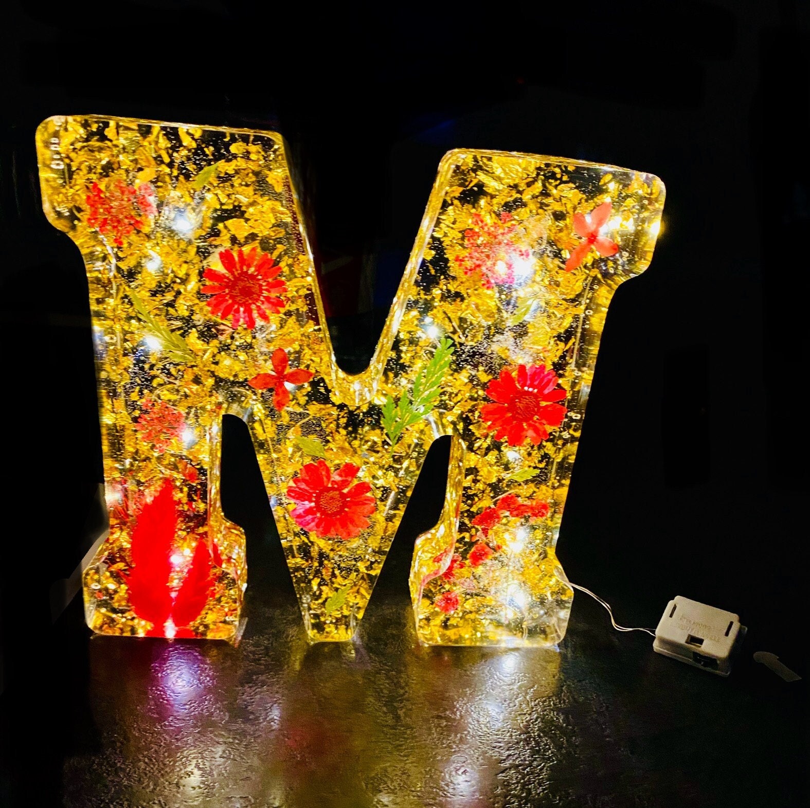 Personalized Letter in Epoxy Resin and LED - Etsy