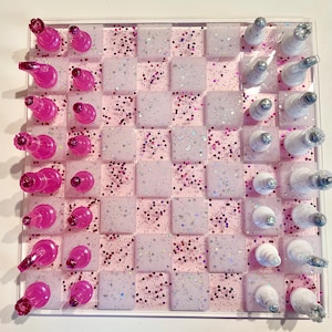 Customizable Epoxy Resin Chessboard Board Game - Etsy