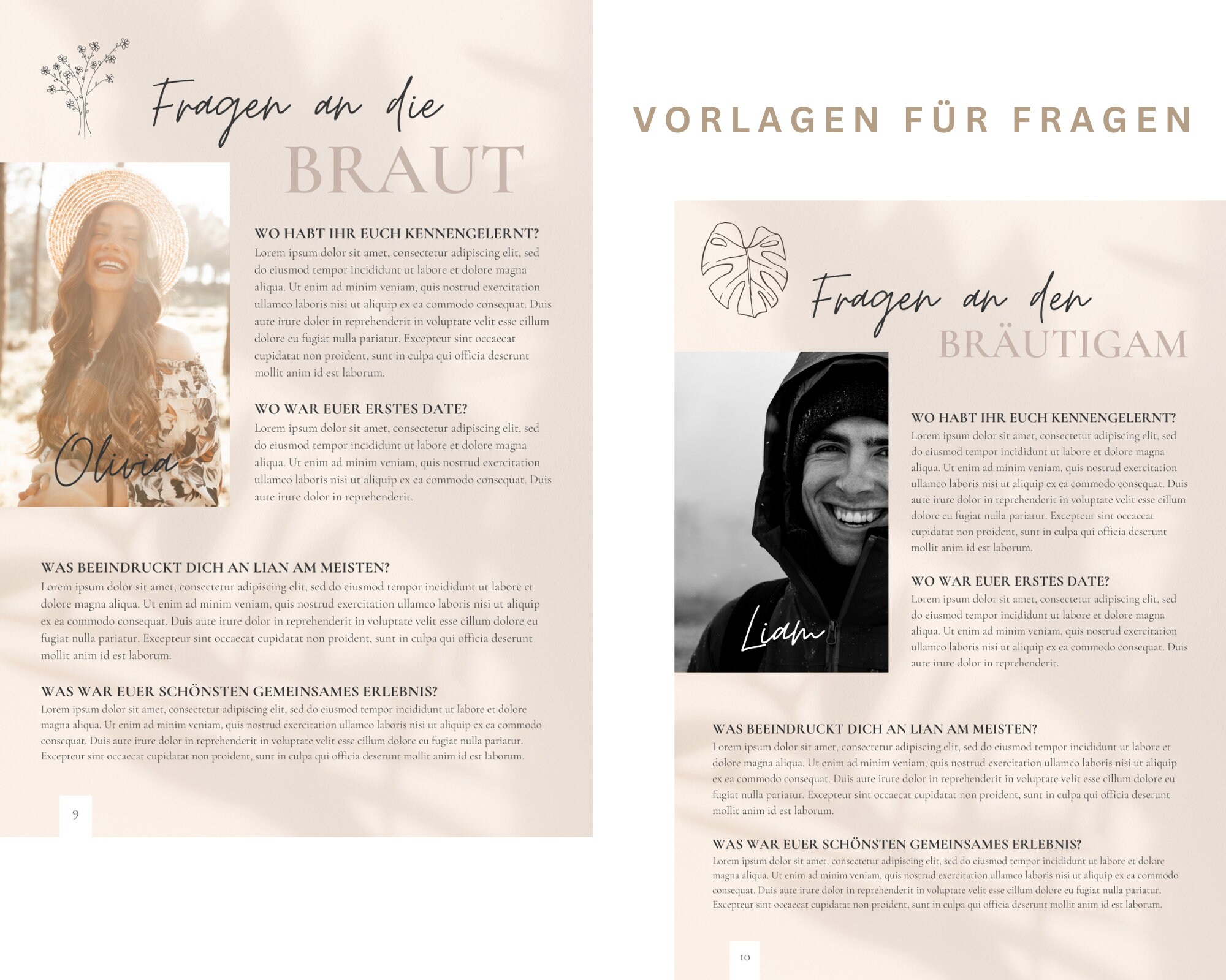 Hochzeitszeitung / Hochzeitsmagazin Boho digital ganz einfach anpassen ...