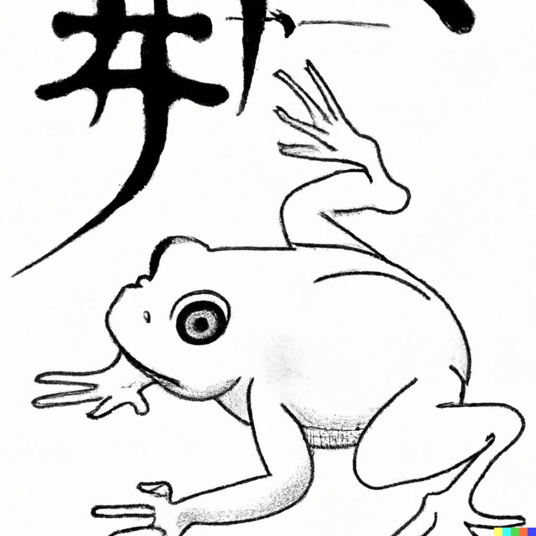 UKIYO-E ART FROG Digital Print Frog Print Perfect for - Etsy