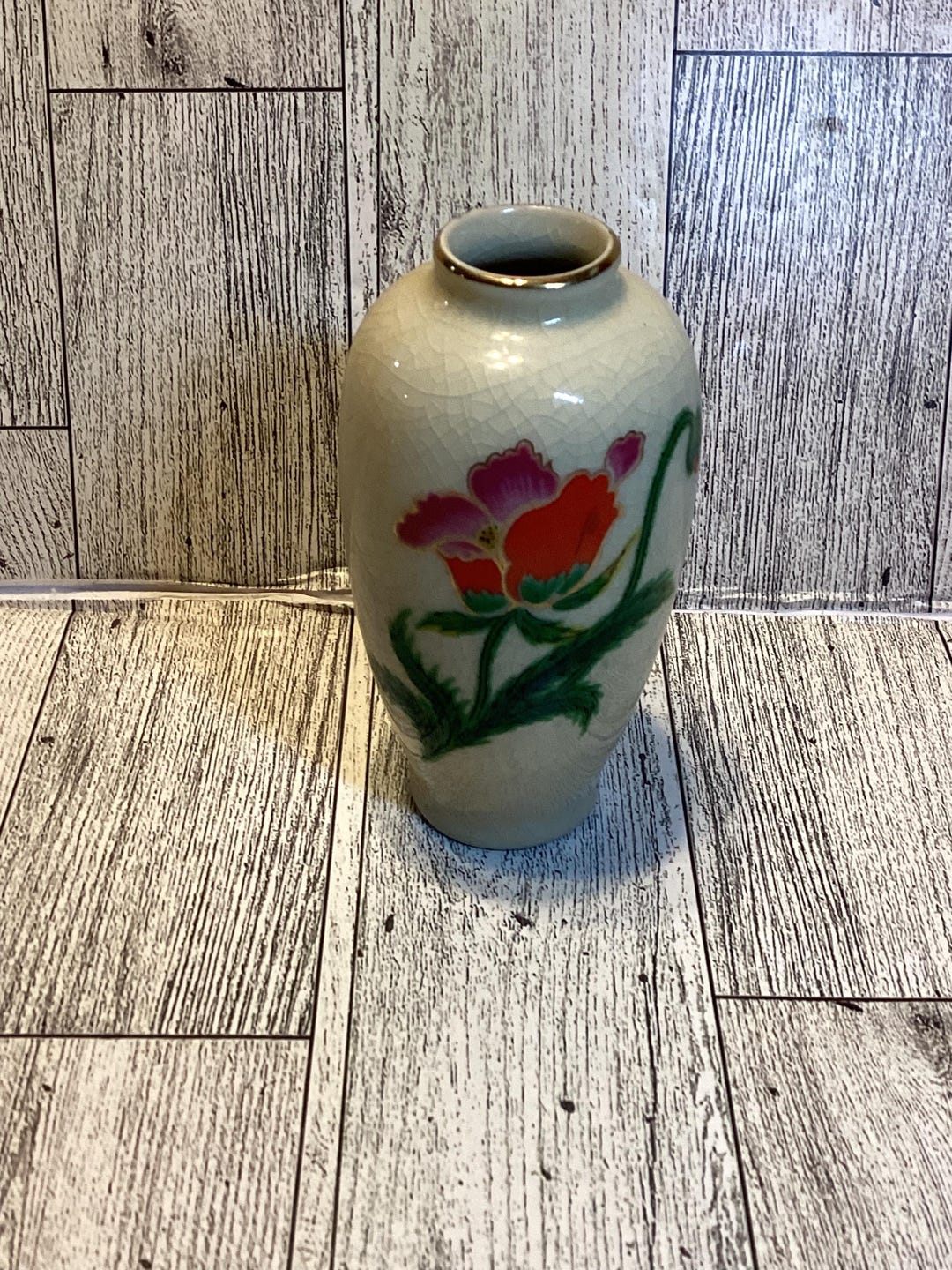 Beautiful Vintage Homco Porcelain Flower Vase With Floral Accent 4-3/8 ...