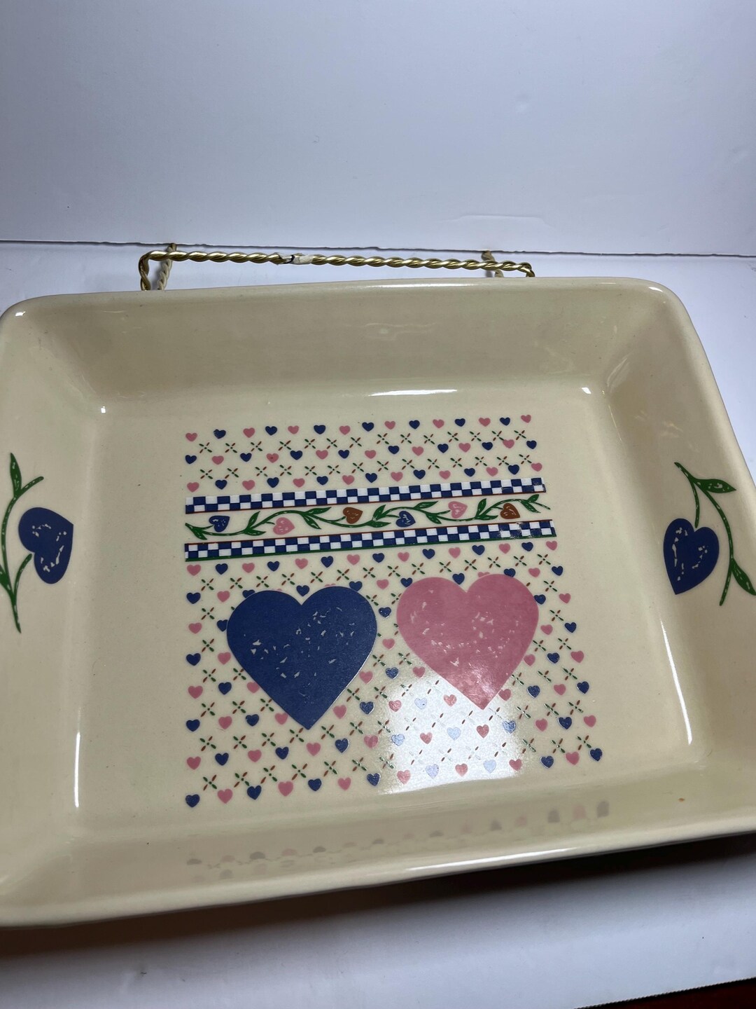 Cottage Core Vintage Hearts Delight Collectable Stoneware 10" Grandma ...