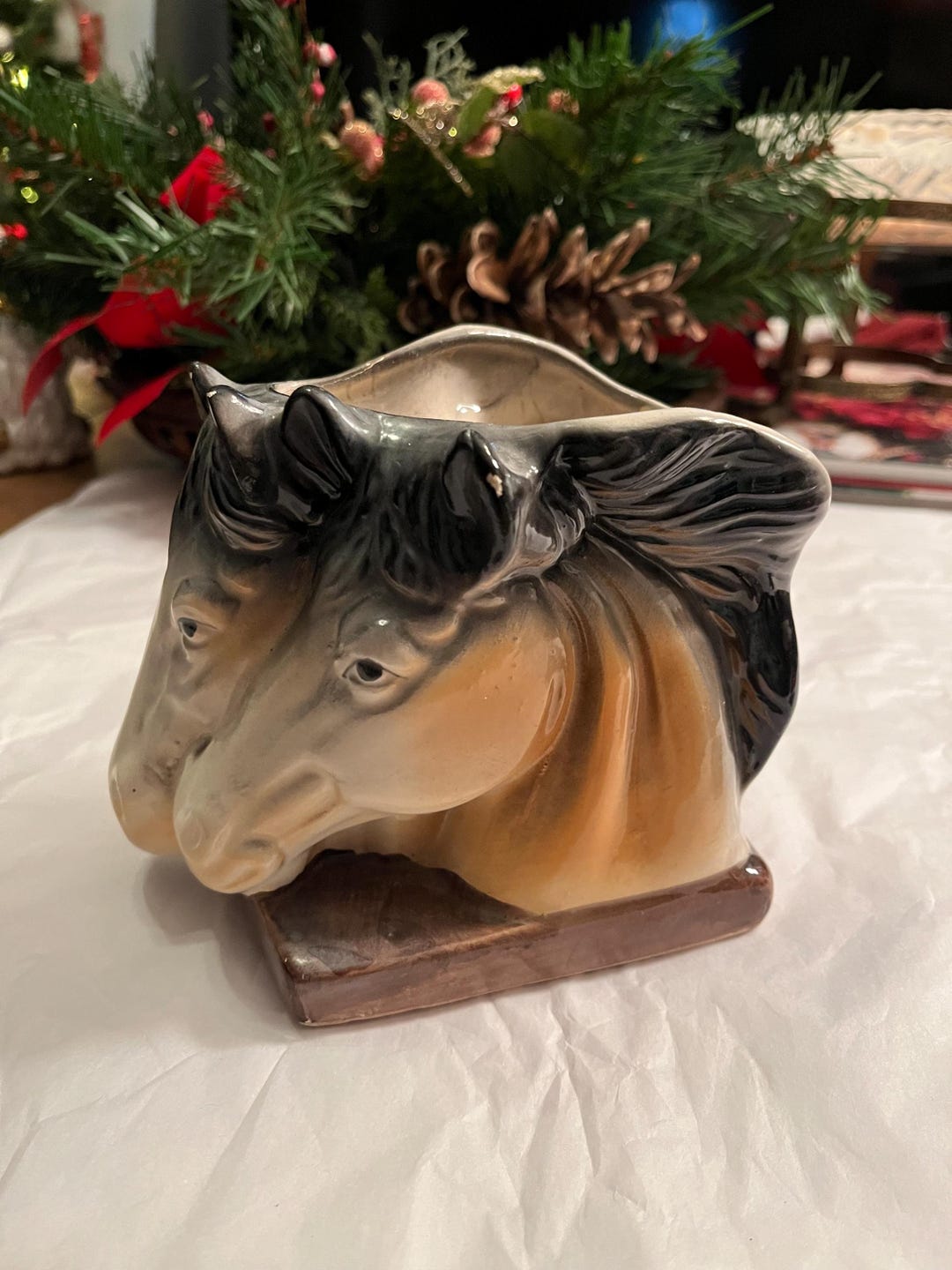 Vintage Mid Century Relpo Horse Heads Ceramic Planter / Vase. - Etsy