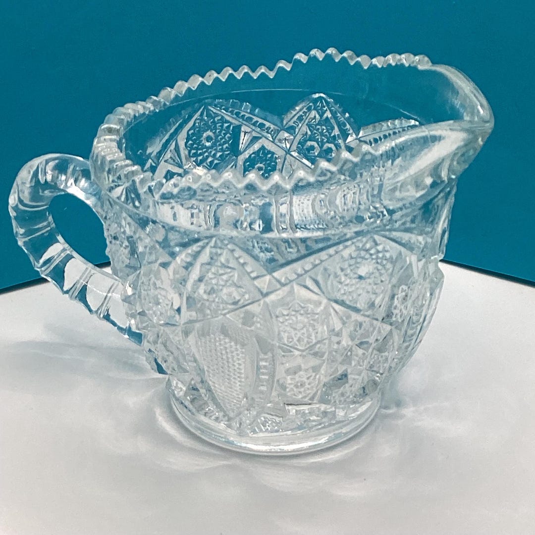 Mckee Prescut EAPG Glass Creamer Set Saw Tooth Edge VTG USA - Etsy