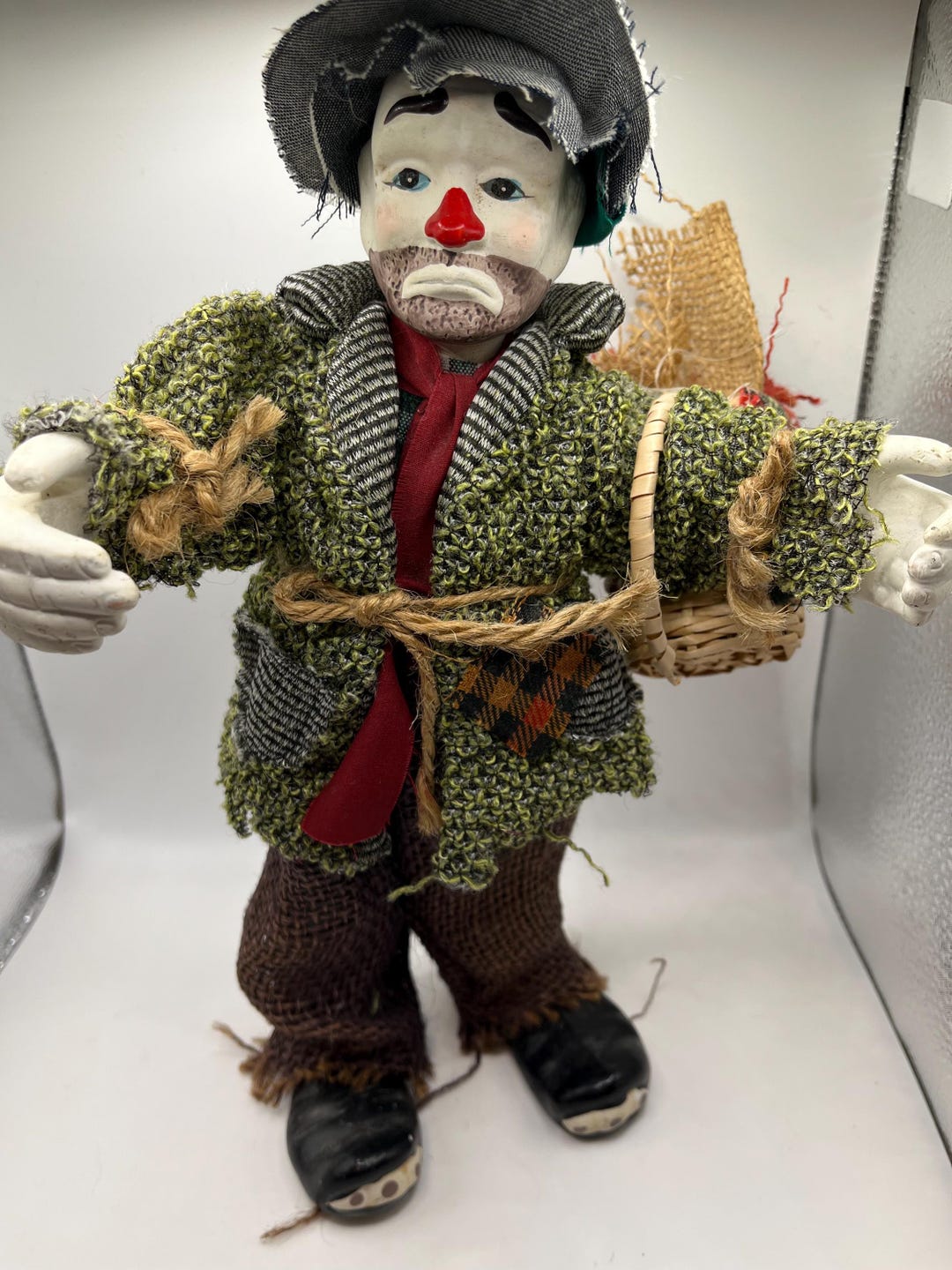 RARE Scarecrow Vintage HOBO CLOWN Dynasty (1983) Porcelain Clown Doll ...