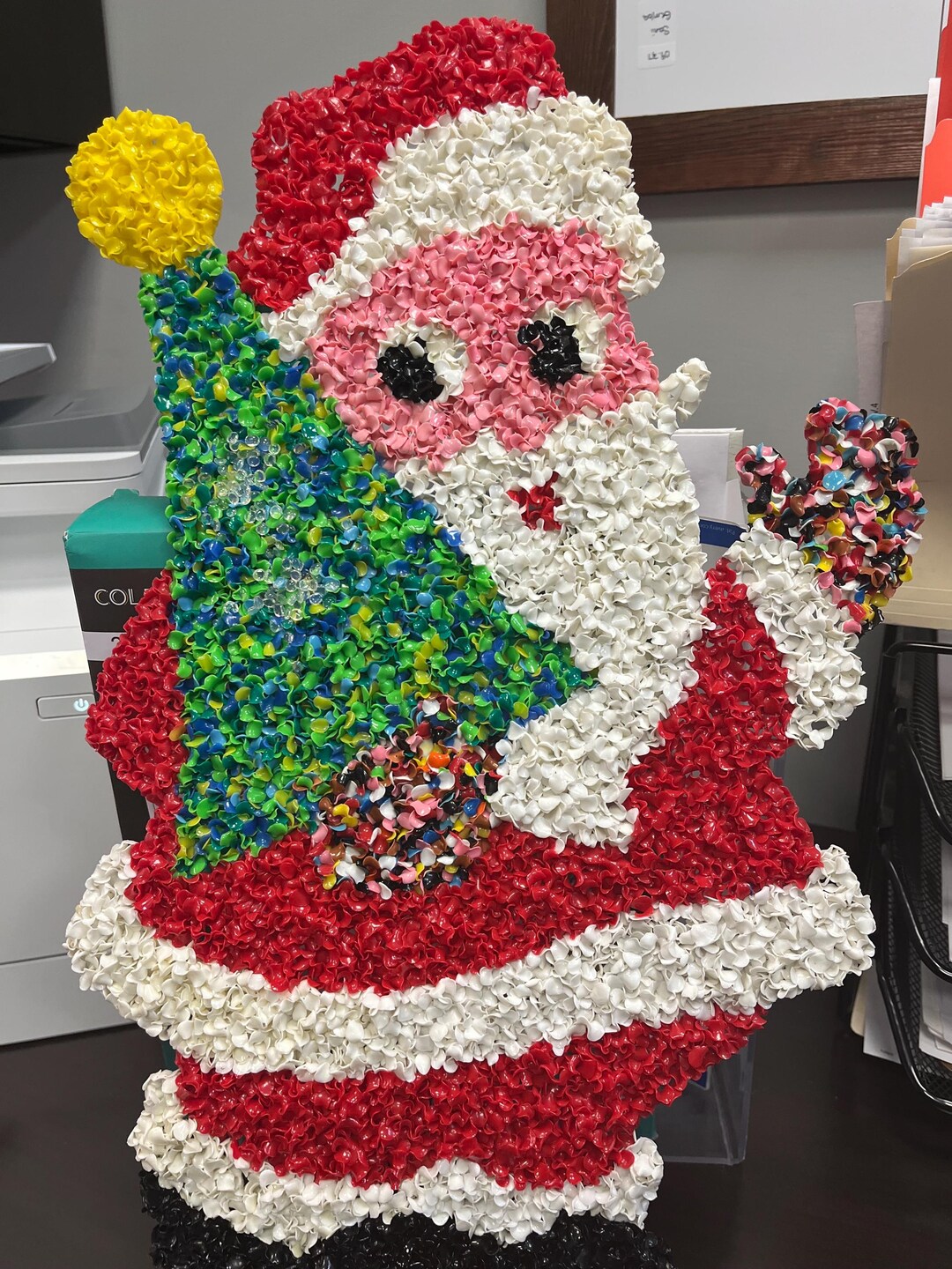 Vintage Christmas Melted Plastic Popcorn Santa Claus Wall Decoration 19 ...