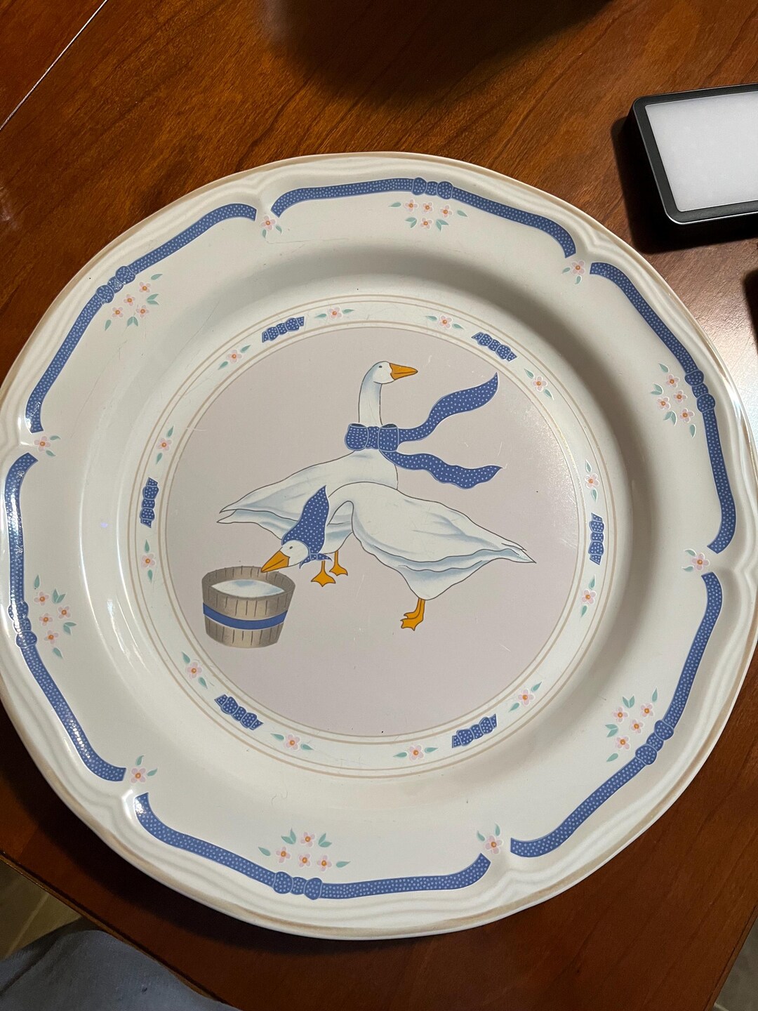 1987 Newcor Blue Geese Stoneware Thailand 6005 Countryside 12 in ...