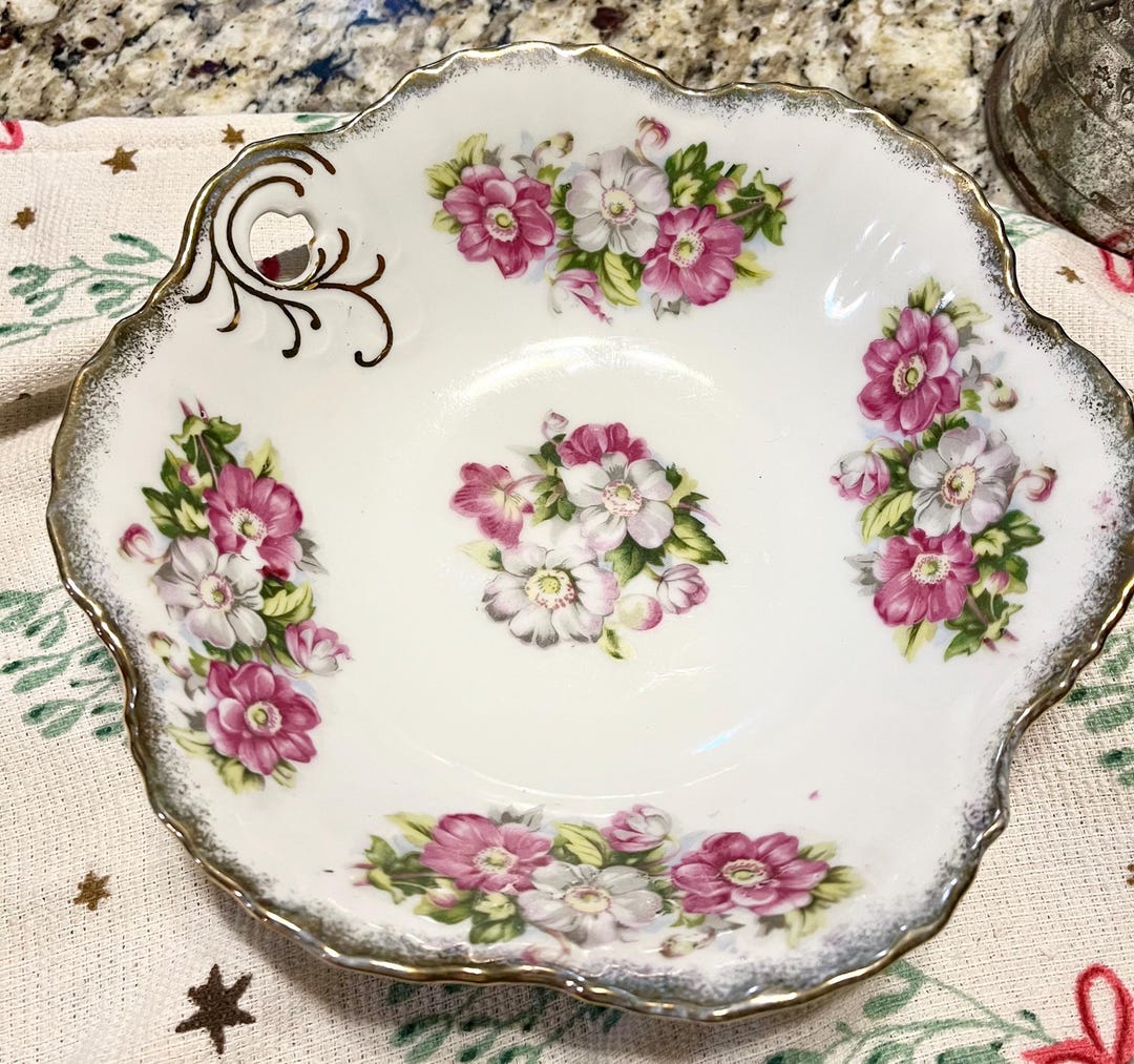 Vintage Japan Porcelain Trimont Ware Bowl Floral Victorian Pattern ...