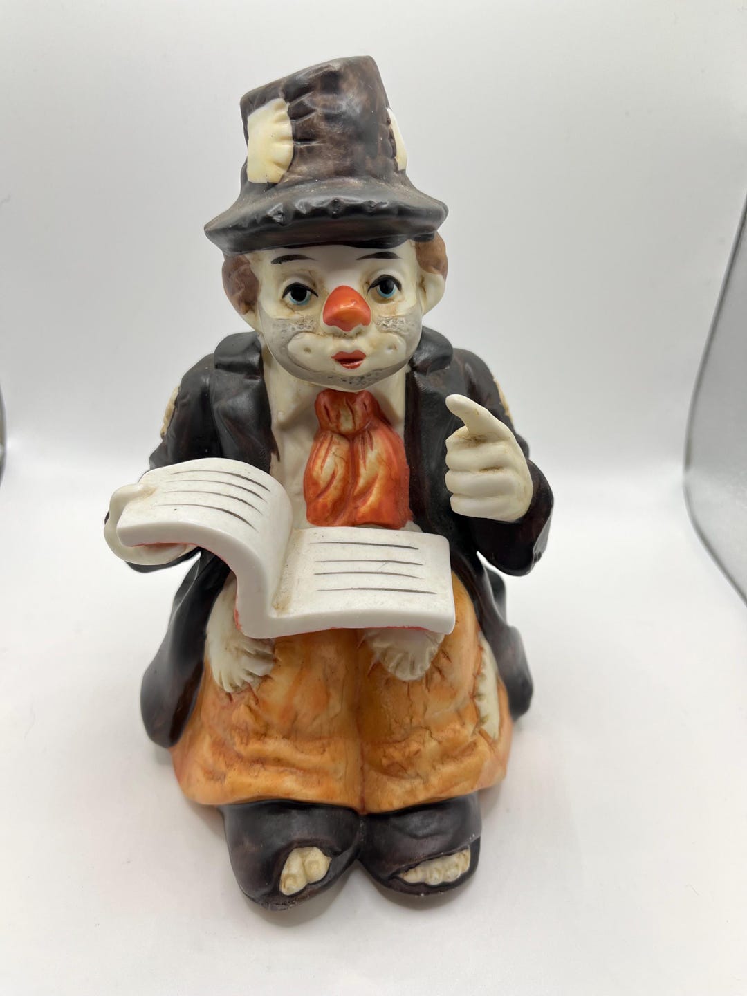 Sun Saint Hobo Clown Reading A Book~music Box~ Tested & Works 7” - Etsy