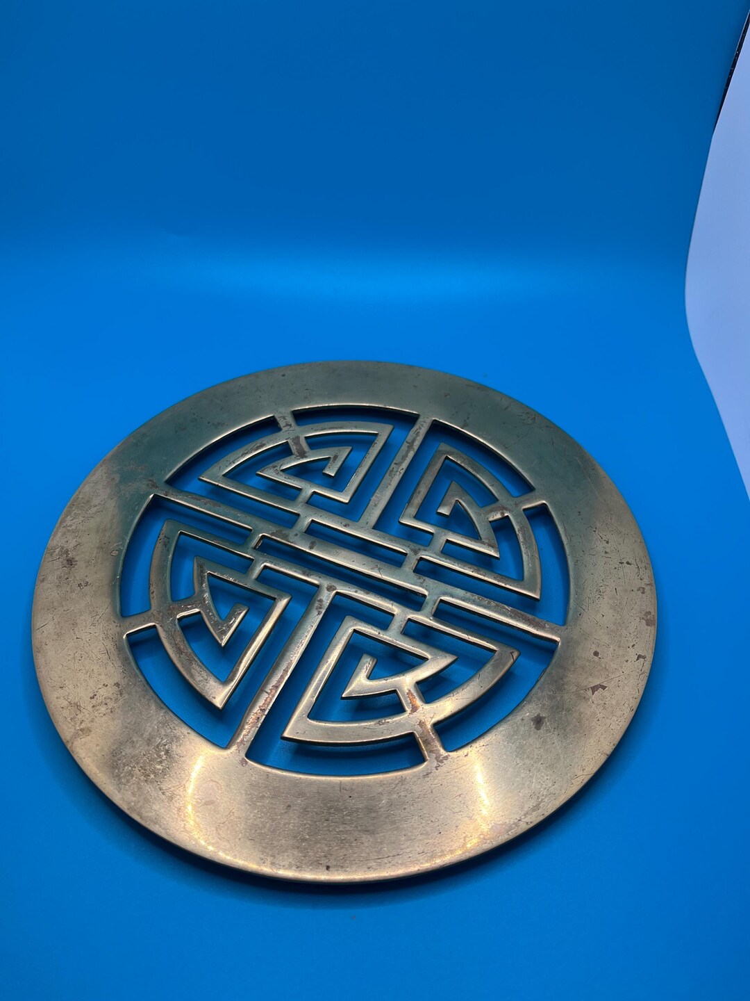 Vintage Chinese Brass Trivet Shou Symbol - Etsy