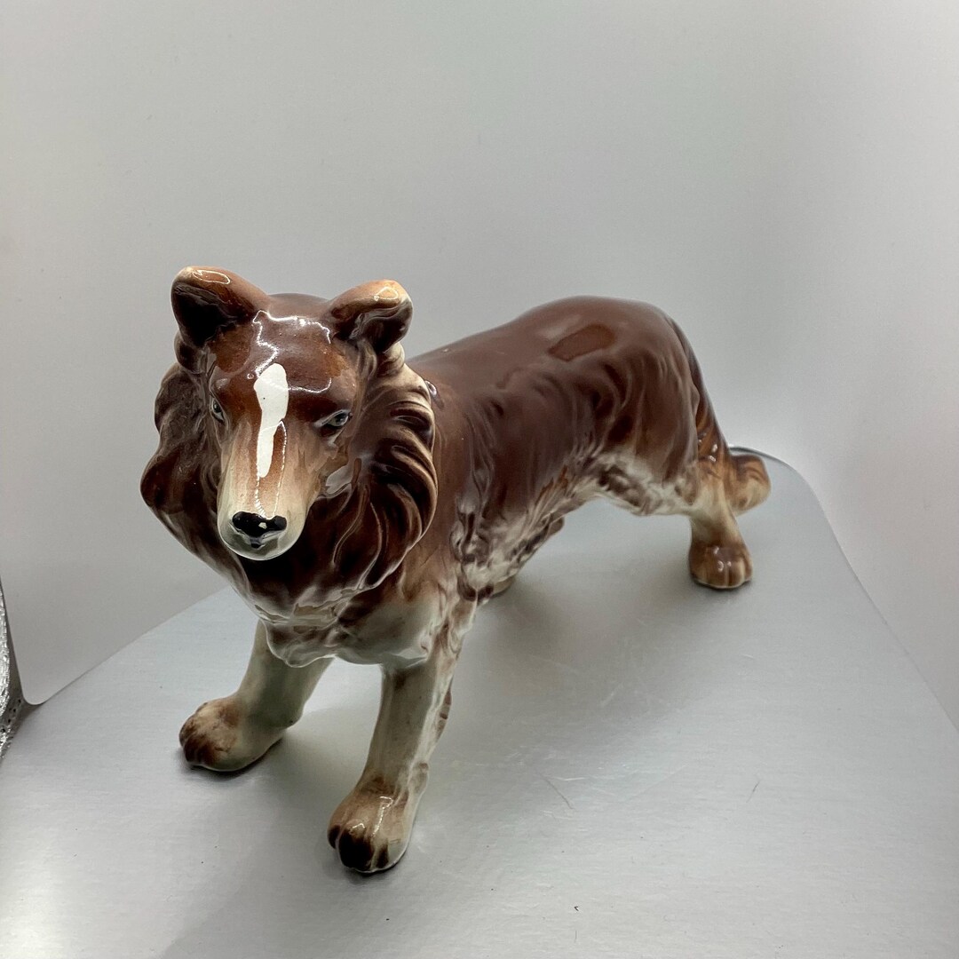 Vintage Large Porcelain Collie Dog Lassie Japan 10.5" L X 6.5" H - Etsy