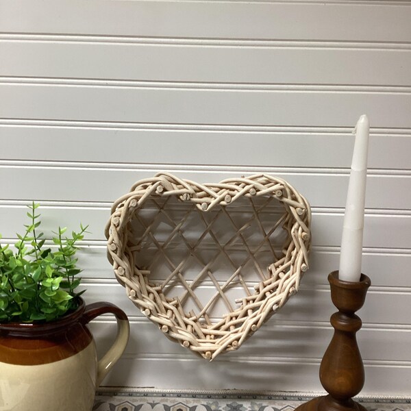 Wicker Heart Basket - Etsy
