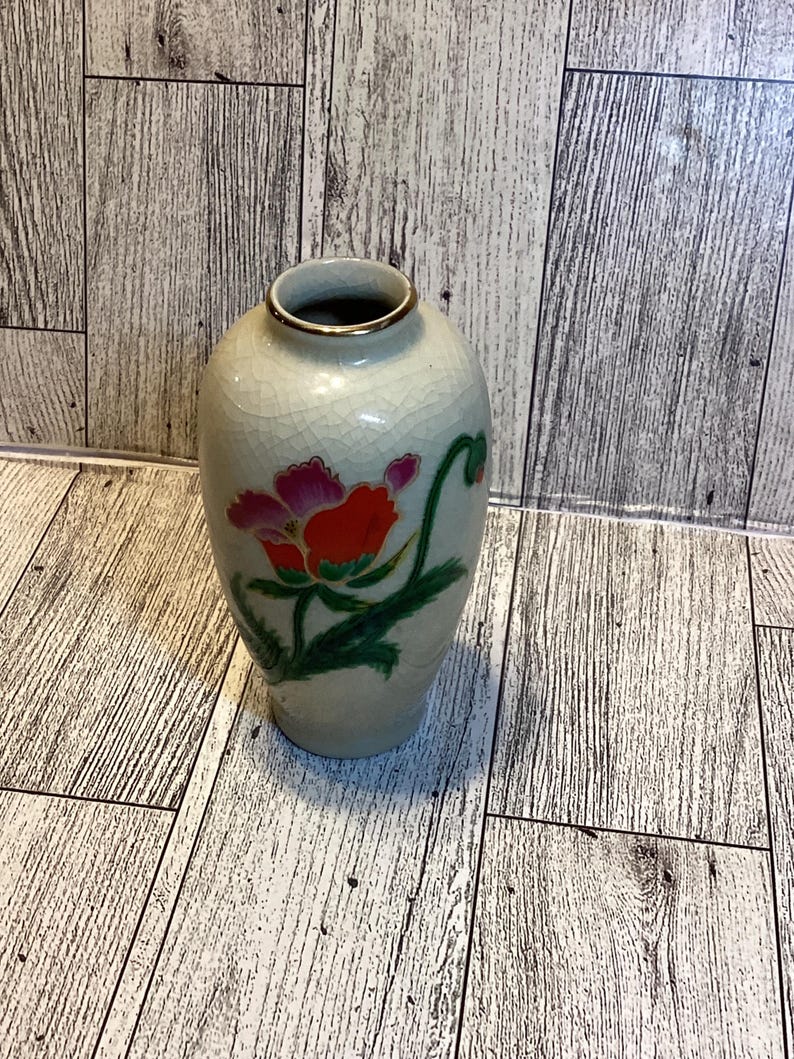 Beautiful Vintage Homco Porcelain Flower Vase With Floral Accent 4-3/8 ...