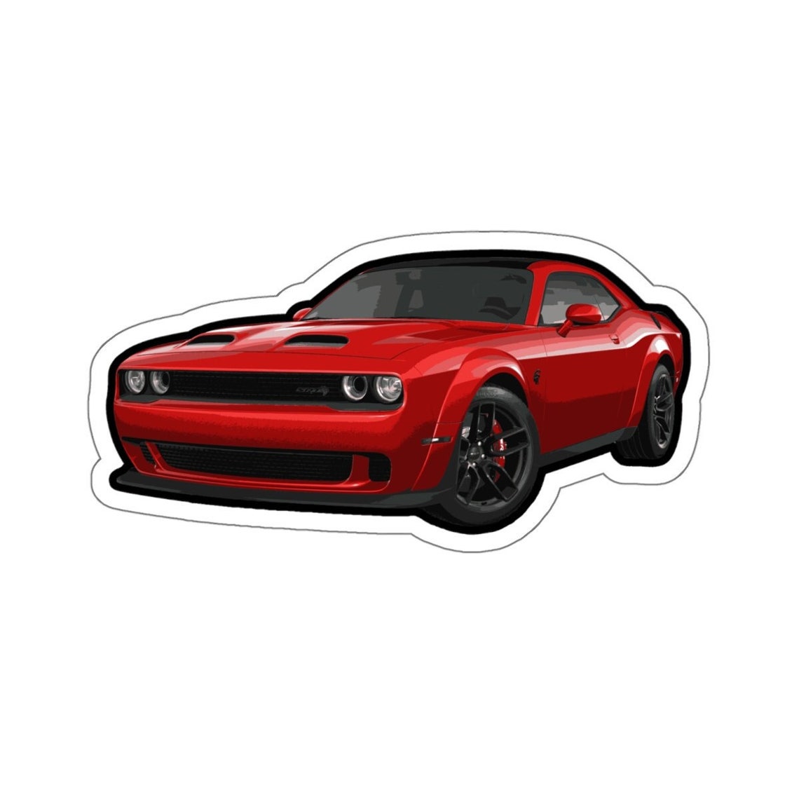Dodge Challenger Hellcat- Kiss-cut Stickers - Etsy