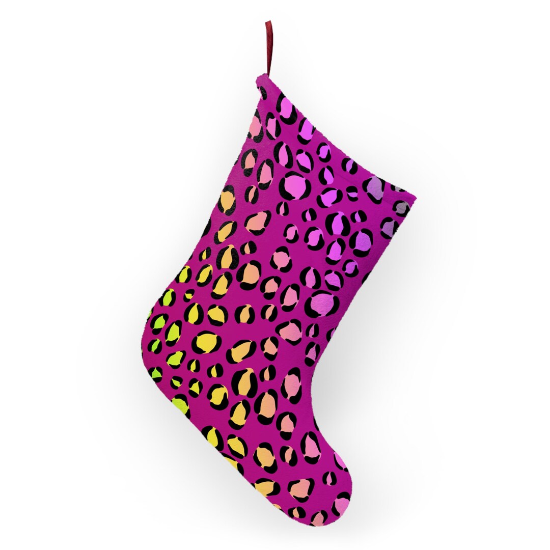 Neon Cheetah Christmas Stockings - Etsy