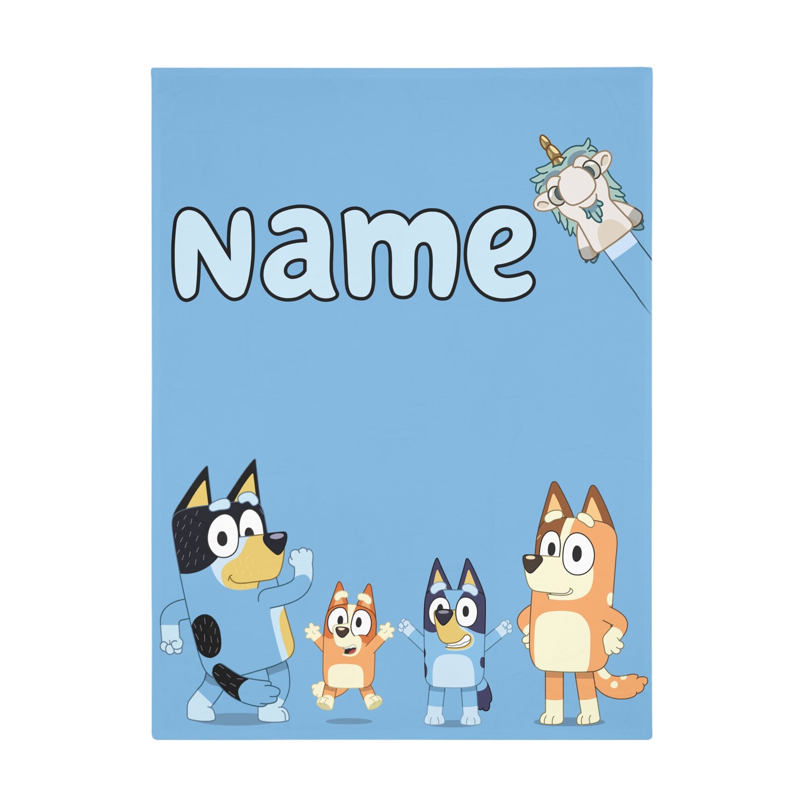 Personalized Customized Name Bluey Bingo Bandit Chilli Unicorse Fleece ...