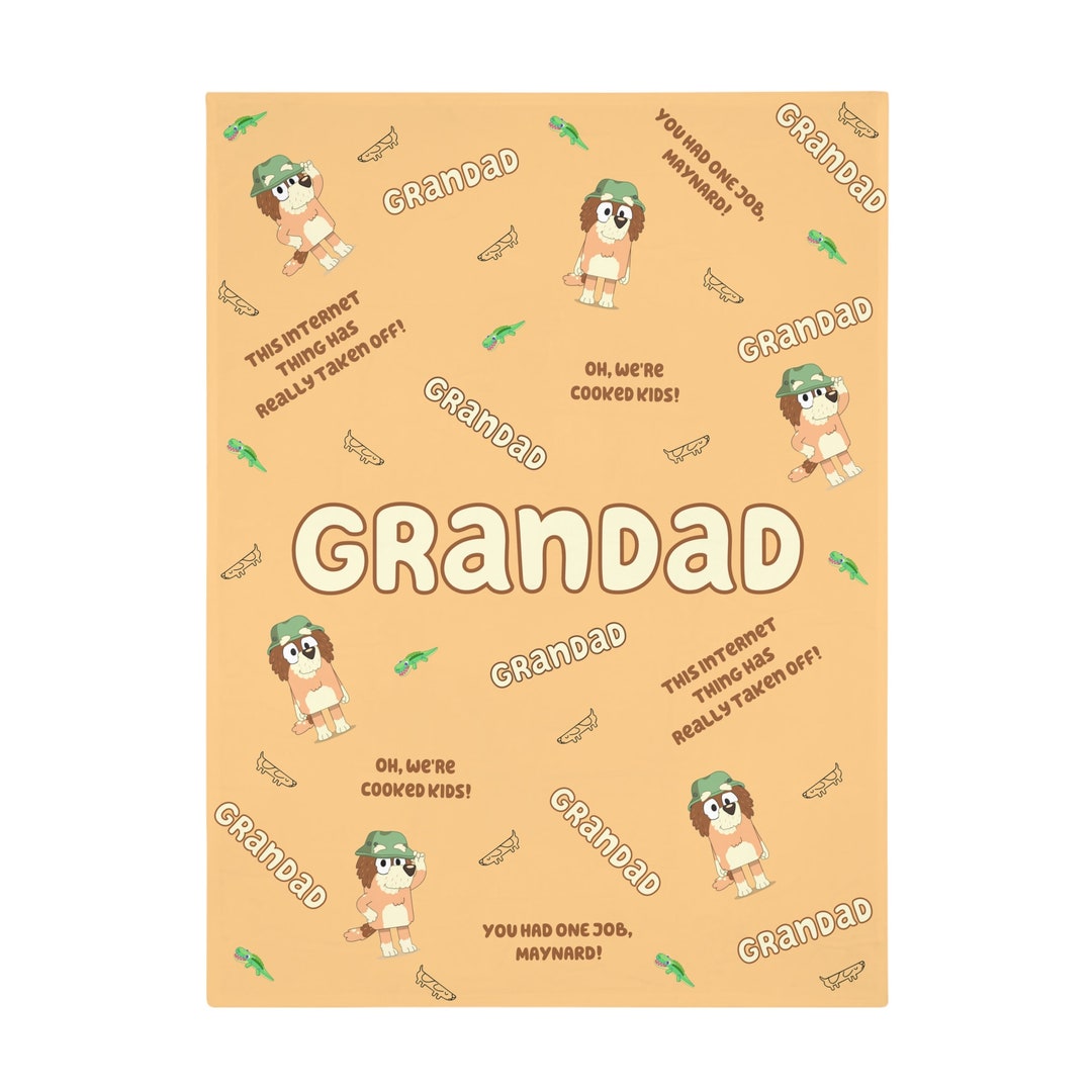 Grandad Mort Bluey Minky Blanket - Etsy